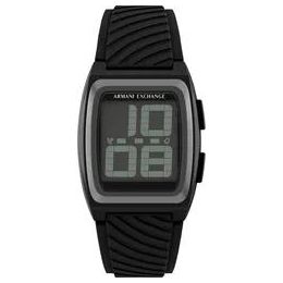 Giorgio Armani Digitaluhr ARMANI EXCHANGE, schwarz, Armbanduhren, Herren, Digitaluhr, Quarzuhr, Armbanduhr, Damenuhr, Herrenuhr, Silikonarmband, digital