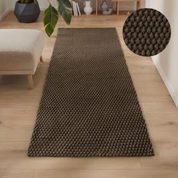 Teppich Ted Baker "Teppich Seilteppich Rope", braun, B:80cm H:15mm L:250cm, Oberfl&auml;che: 100% Polyester. R&uuml;ckseite: 100% Polyester, Teppiche, Teppich, Handgemacht, Boho, Skandi, Hochwertig, Seil-Struktur, Rope, Wohnzimmer