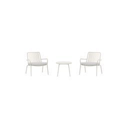 Gartenlounge-Set VENTURE HOME "Mykonos, gro&szlig;z&uuml;giges Outdoor-Set f&uuml;r hohen Sitzkomfort", beige, beige, beige, B:65cm H:68cm T:65cm, Polyester, Stahl, Sitzm&ouml;bel-Sets, Loungem&ouml;bel mit Stoffbezug, angenehm, weich