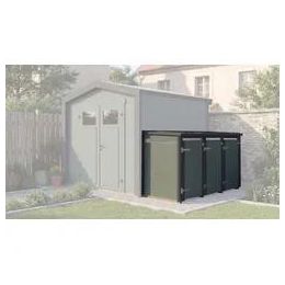 M&uuml;lltonnenbox Weka "Killarney", gr&uuml;ngrau, anthrazit, B:230cm H:127cm T:92cm, Massivholz, Aufbewahrungsboxen, Metall pulverbeschichtet, f&uuml;r 3 M&uuml;lltonnen, BxTxH: 230x92x127 cm