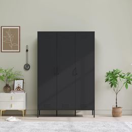 Kleiderschrank OTTO HOME "Siena Schrank Spind Metallschrank mit 3 T&uuml;ren", schwarz, B:120cm H:180cm T:48cm, Metall, Schr&auml;nke, Kleiderschrank, Zeitloser Schlafzimmerschrank Garderobe Multischrank