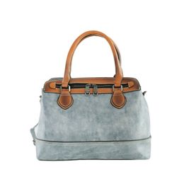 Henkeltasche Harpa "VALERA", Herren, Gr. B/H/T: 14cm x 26cm x 34cm, grau, blau, Kunstfaser, mehrfarbig, Taschen, mit zwei Hauptf&auml;chern und Handyfach