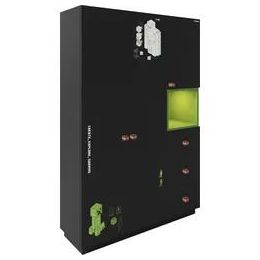 Kleiderschrank Phoenix "Minecraft", schwarz, B:134,3cm H:200cm T:50cm, Holzwerkstoff, Schr&auml;nke, Kleiderschrank