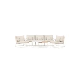 Gartenlounge-Set VENTURE HOME "Palazzo, gro&szlig;z&uuml;giges Outdoor-Set f&uuml;r hohen Sitzkomfort", beige, beige, beige, B:209,5cm H:74cm T:84cm, Polyester, Stahl, Sitzm&ouml;bel-Sets, Loungem&ouml;bel mit Stoffbezug, angenehm, weich