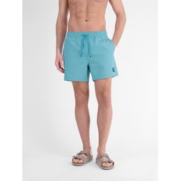 Badeshorts Lerros "Sportive Schwimmshorts f&uuml;r Herren mit Tunnelzugbund", Herren, Gr. S, Normalgr&ouml;&szlig;en, blau (reef blau), 100% Polyester, Badehosen Badeshorts