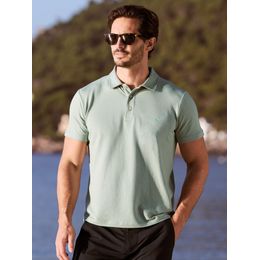 Poloshirt Lerros "Poloshirt in weicher Seersucker-Qualit&auml;t mit Brusttasche", Herren, Gr. XL, bay gr&uuml;n, 97% Baumwolle, 3% Elasthan, ohne Ausschnitt, Shirts