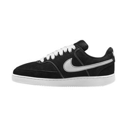 Sneaker Nike Sportswear "COURT VISION LO FL", Herren, Gr. 47,5, schwarz, wei&szlig;, Leder, Schuhe Sneaker, inspiriert vom Design des Nike Air Force