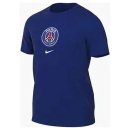 T-Shirt Nike "PSG M NK CREST TEE", Herren, Gr. M, old royal, Obermaterial: 100% Baumwolle, normal, Rundhals, Shirts T-Shirt, sportlicher Look, Kurzarm, Rundhalsausschnitt, ohne Verschluss