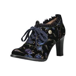 Schn&uuml;rstiefelette Laura Vita "Laura Vita Stiefelette Veloursleder", Damen, Gr. 37, indigo, Veloursleder, Schuhe Schn&uuml;rstiefelette
