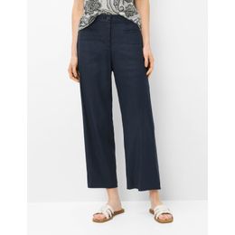 Culotte Brax "Style MAINE S", Damen, Gr. 34, Normalgr&ouml;&szlig;en, navy, Web, 59% Leinen, 19% Baumwolle, 19% Viskose, 3% Elasthan, Hosen Culotte
