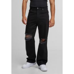 Bequeme Jeans 2Y STUDIOS "2Y Studios 2Y Anduin Ripped Baggy Jeans", Damen, Gr. 30, Normalgr&ouml;&szlig;en, washedschwarz, 100% Baumwolle, unifarben, Jeans