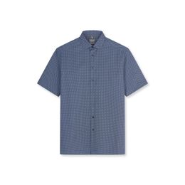 Businesshemd OLYMP "OLYMP Luxor 24/Seven, comfort fit, New Kent", Herren, Gr. 41, Normaler Arm, marine, 64% Baumwolle, 27% Polyester, 9% Elasthan, Hemden