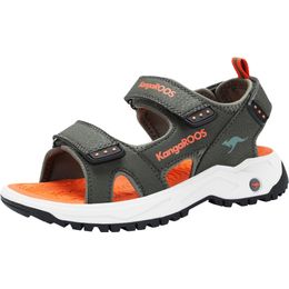Sandale Kangaroos "K-AS Ture", M&auml;dchen, Gr. 28, gr&uuml;n (olive, flame), Synthetik, Schuhe Sandale, mit Klettverschluss