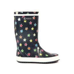 Gummistiefel Aigle "Lolly-Pop Print Stern", Damen, Gr. 24, marine, Obermaterial: 100% Naturkautschuk NaRubber., Schuhe Gummistiefel