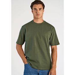 T-Shirt LINDBERGH "T-Shirt Oversize Fit", Damen, Gr. L, army, Obermaterial: 100% Baumwolle, unifarben, oversize, Rundhals, Shirts T-Shirt