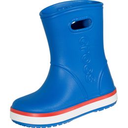 Clog Crocs "RainBoot Kids", M&auml;dchen, Gr. 24, bright cobalt, flame, Obermaterial: 100% Sonstiges Material (Ananasfaser) AM_PF ., Schuhe Clog