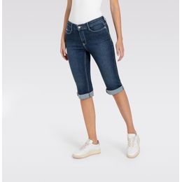 Caprijeans MAC "Dream-Sum", Damen, Gr. 36, N-Gr, dunkelblau basic used, Denim/Jeans, Obermaterial: 75% Baumwolle, 12% Modal, 9% Polyester, 4% Elasthan, figurbetont kniebedeckend, Jeans, Bequemer Sitz mit krempelbarem Saum