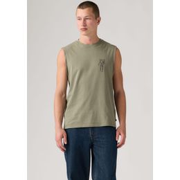 Levi's Muskelshirt LEVI'S "GR MUSCLE TANK", Herren, Gr. L, levis originals 6 mulled basil, Jersey, Obermaterial: 100% Baumwolle, gerade h&uuml;ftbedeckend, Rundhals, Shirts, Vorder- und R&uuml;ckenteil mit Druck