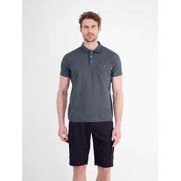 Poloshirt Lerros "Poloshirt in weicher Seersucker-Qualit&auml;t mit Brusttasche", Herren, Gr. L, lava grau, 97% Baumwolle, 3% Elasthan, ohne Ausschnitt, Shirts