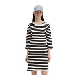 Marc O'Polo Jerseykleid MARC O'POLO, Damen, Gr. L, N-Gr, schwarz, Jersey, Obermaterial: 100% Baumwolle, geringelt, gerade kniefrei, U-Boot-Ausschnitt, Kleider Jerseykleid, Gestreift, loose fit aus weichem Jersey