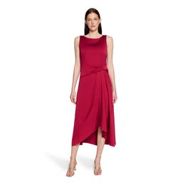 Cocktailkleid Vera Mont "Damen mit Raffung", Damen, Gr. 38, Normalgr&ouml;&szlig;en, schwarz raspberry, Satin, Obermaterial: 100% Polyester. Futter: 100% Polyester, ausgestellt lang, U-Boot-Ausschnitt, Kleider
