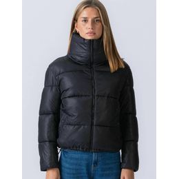 Outdoorjacke TEESHOPPEN "TEESHOPPEN Jacket Short Puffer", Damen, Gr. L, schwarz, Obermaterial: 100% Nylon, Jacken Outdoorjacke