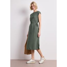 Midikleid Street One, Damen, Gr. 42, EURO-Gr&ouml;&szlig;en, bound gr&uuml;n, Stoff, 88% Viskose, 12% Polyamid, unifarben, comfort fit Midi, U-Boot-Ausschnitt, normaler Saum, Kleider Midikleid, in Unifarbe