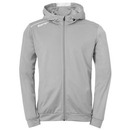 Trachtenjanker Kempa "Trainingsjacke PLAYER HOOD JACKET Kids", Jungen, Gr. 116, schwarz (schwarz grau melange, wei&szlig;), Obermaterial: 100% Polyester PES., Jacken