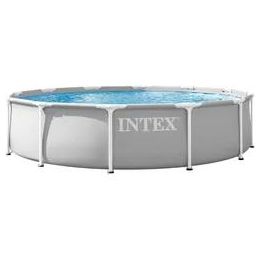 Framepool Intex "&raquo;Prism FrameTM Premium Pool&laquo;", grau, blau, wei&szlig;, H:76cm &Oslash;:366cm, Schwimmbecken, &Oslash;xH: 366x76 cm, mit Kartuschenfilteranlage
