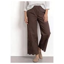 Stoffhose Street One, Damen, Gr. 36, L&auml;nge 28, espresso braun, Web, 100% Baumwolle, unifarben, loose fit kn&ouml;chelfrei, Hosen Stoffhose, High Waist
