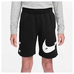 Trainingsshorts Nike SPORTSWEAR "K NSW CLUB FT SHORT BRAND NG", Jungen, Gr. M, N-Gr, schwarz, wei&szlig;, Obermaterial: 80% Baumwolle, 20% Polyester, Hosen, f&uuml;r Jugendliche und Kinder, sportlicher Stil