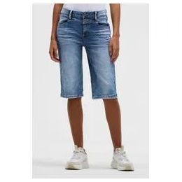 Regular-fit-Jeans SOCCX, Damen, Gr. 31, Kurz, blau, Denim/Jeans, Material: 72% Baumwolle, 27% Polyester, 1% Elasthan, unifarben, regular fit, Jeans, mit hoher Leibh&ouml;he