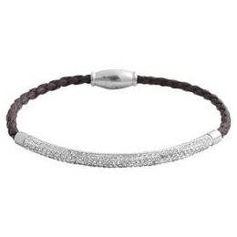 Adelia&acute;s Armreif ADELIA ́S "Damen Armband &ndash; Armreif aus Leder mit Strass Steinchen 19 cm", braun, Armb&auml;nder, Damen, 19cm, Leder, Armreif, Geschenkidee: zeitlos und vielseitig