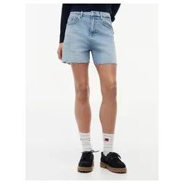 Tommy Hilfiger Jeansshorts TOMMY JEANS "MOM SHORT CJ8117", Damen, Gr. 27, N-Gr, denim light, Denim/Jeans, Obermaterial: 99% Baumwolle, 1% Elasthan, unifarben, kurz, Jeans Jeansshorts, Baumwollmischung, Stretch, Mom Fit, high waist