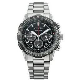 Chronograph Citizen "Promaster Sky", silberfarben, schwarz, Armbanduhren, Herren, Chronograph, Armbanduhr, Solar, Herrenuhr, Edelstahlarmband, analog