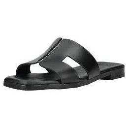 Pantolette OH MY SANDALS "Oh My Sandals Pantoletten Leder", Damen, Gr. 42, schwarz, schwarz, Leder, Schuhe Pantolette