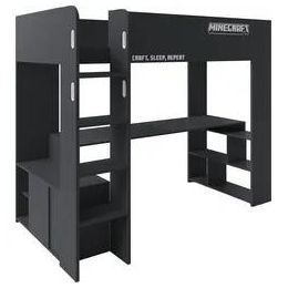 Hochbett Phoenix, schwarz, B:96cm H:181cm L:226,5cm, Hochbetten, Hochbett