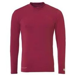 Kompressionsshirt Uhlsport "Baselayer Distinction Colors Kids", M&auml;dchen, Gr. 128, rot (bordeaux), Obermaterial: 88% Polyester Pol. recyc.. 12% Elasthan EL., Shirts