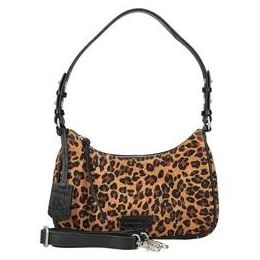 Henkeltasche Burkely "Burkely Taschen Veloursleder", Damen, Gr. onesize, braun (leopard), Veloursleder, Taschen