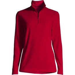 LANDS' END Anyweather Fleece-Pullover mit Rei&szlig;verschluss, Damen,  Rot, Polyester, by Lands' End