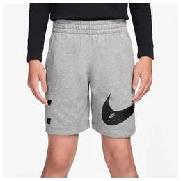 Trainingsshorts Nike SPORTSWEAR "K NSW CLUB FT SHORT BRAND NG", Jungen, Gr. L, N-Gr, dk grau heat, Obermaterial: 80% Baumwolle, 20% Polyester, Hosen, f&uuml;r Jugendliche und Kinder, sportlicher Stil