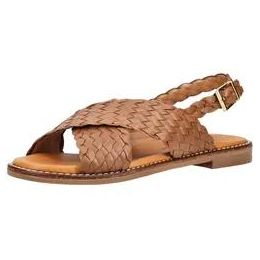 Riemchensandale OH MY SANDALS "Oh My Sandals Sandalen Leder", Damen, Gr. 37, braun, Leder, Schuhe Riemchensandale