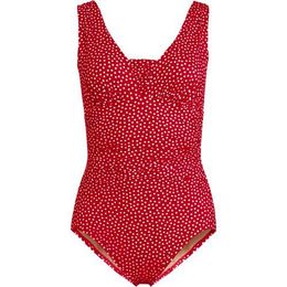 LANDS' END Shape-Badeanzug mit V-Ausschnitt SLENDER in D-Cup, Damen,  Rot, Nylon-Mischung, by Lands' End