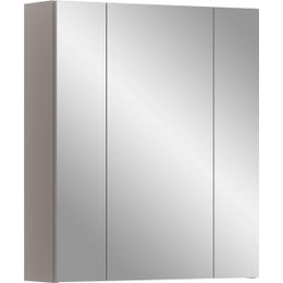 Badezimmerspiegelschrank Home Affaire "Malm&ouml;, Breite 60 cm, 3 Spiegelt&uuml;ren, 9 F&auml;cher, 6 Einlegeb&ouml;den", kaschmir, B:60cm H:70cm T:18cm, Holzwerkstoff, MDF, Schr&auml;nke, in verschiedenen Farben erh&auml;ltlich, Badm&ouml;bel, Spiegel, Badschrank, Bad