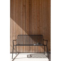 Gartenlounge-Bank VENTURE HOME "Peking, robustes Bankelement f&uuml;r hohen Sitzkomfort", schwarz, schwarz, B:130cm H:85cm T:64cm, Aluminium, Sitzb&auml;nke, Sitzbank rund, Aluminiumgestell, leicht, komfortabel