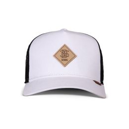Trucker Cap Djinns "Djinns Djinns HFT Jersey Patch Trucker Cap", Damen, Gr. onesize, wei&szlig;, schwarz, 60% Baumwolle, 40% Polyester, Caps
