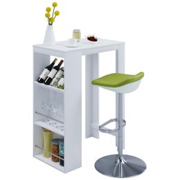 Bartisch Vcm "Holz Bartisch Tresen Stehtisch Bistrotisch Oktola", wei&szlig;, B:80cm T:50cm, Tische, Bartisch