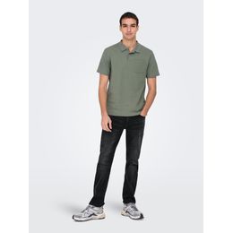 Only & Sons Regular-fit-Jeans ONLY & SONS "ONSWEFT REG. WB 4101 PIM DNM NOOS", Herren, Gr. 32, L&auml;nge 32, washed schwarz, Denim/Jeans, Obermaterial: 99% Baumwolle, 1% Elasthan, Abriebeffekte, regular fit lang, Jeans, Baumwollmischung, regular fit