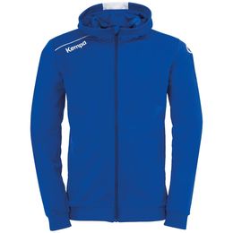 Trachtenjanker Kempa "Trainingsjacke PLAYER HOOD JACKET Kids", Jungen, Gr. 116, blau (royal, wei&szlig;), Obermaterial: 100% Polyester PES., Jacken