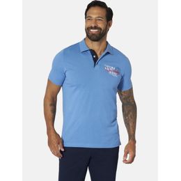 Poloshirt Jan Vanderstorm "Doppelpack Poloshirt DAGFINN", Herren, Gr. L, wei&szlig; (wei&szlig; blau), Obermaterial: 100% Baumwolle CO., Shirts